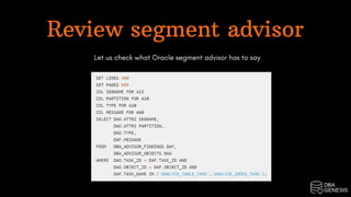 Oracle Segment Advisor | PDF | Databases | Computer Software and Applications