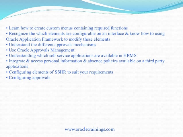 Oracle Self Service | Oracle employee Self Service Training