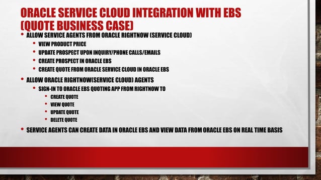 Oracle Service Cloud(Rightnow) Integration with EBS and JIRA | PPTX