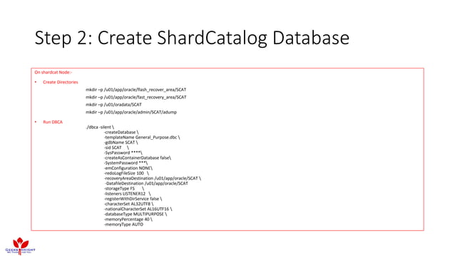 Oracle sharding : Installation & Configuration | PPTX