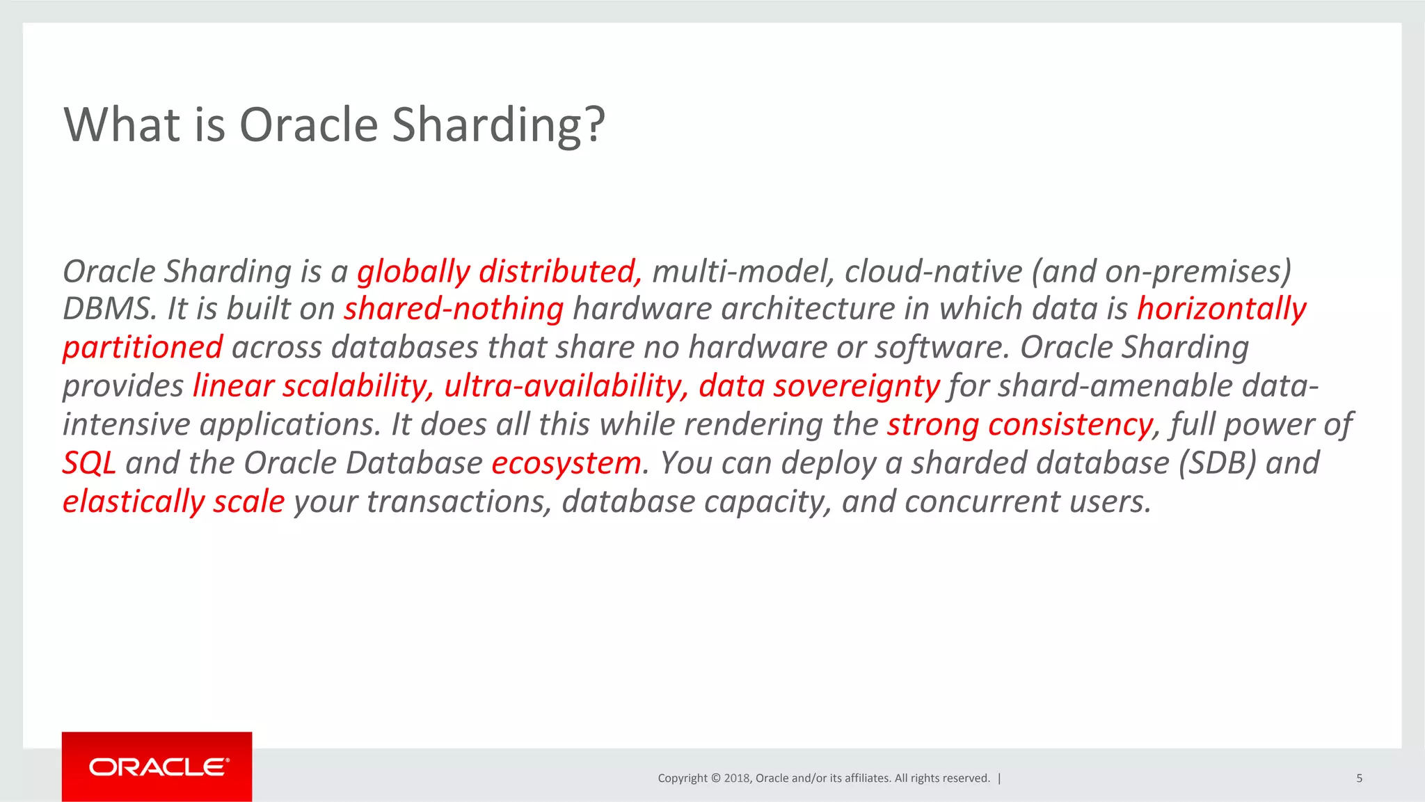 Oracle Sharding 18c Technical Overview Pdf Databases Computer Software And Applications