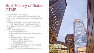 Oracle Siebel CTMS IP2019 Highlights and Upgrade Considerations | PPT