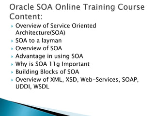 Oracle soa online training in uk,usa and india | PPT