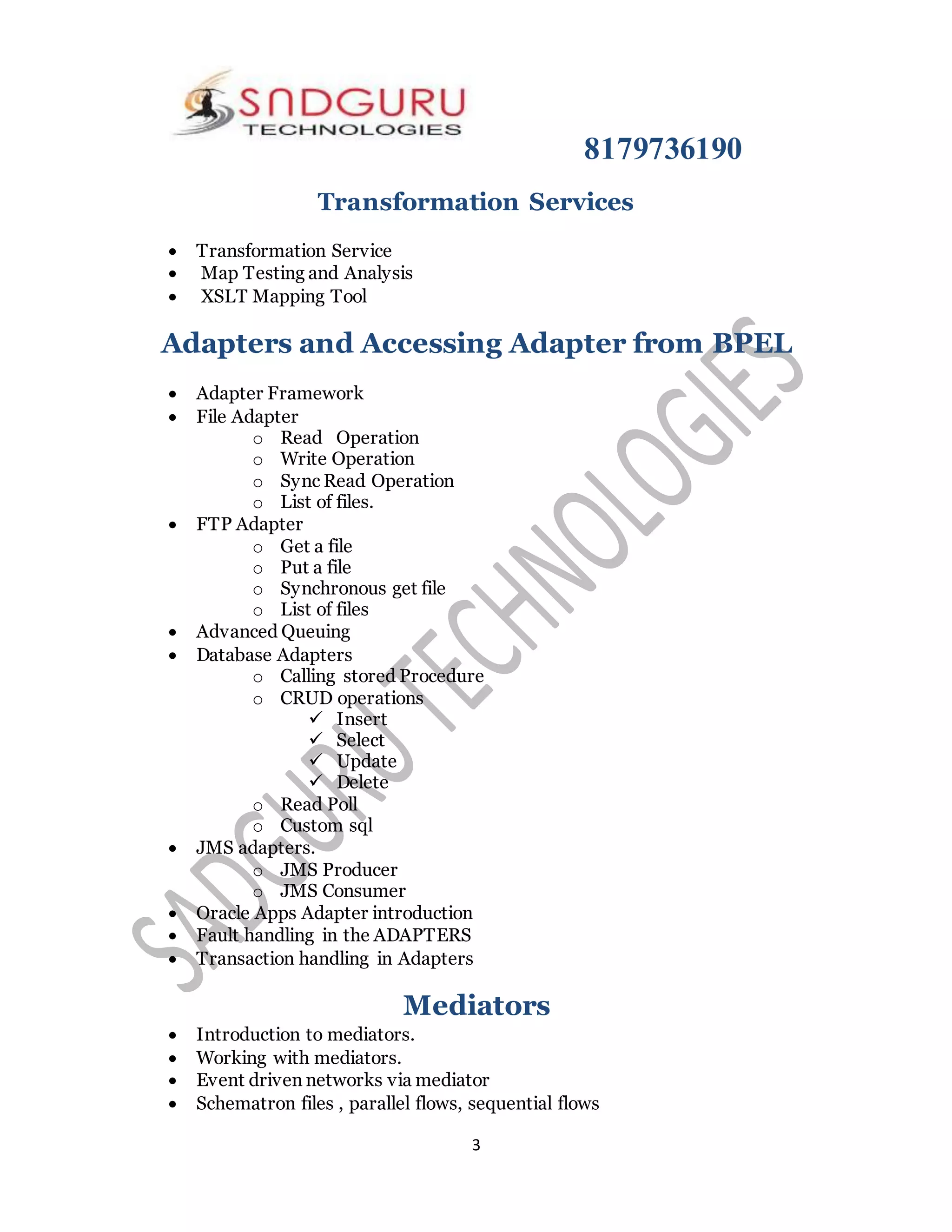 Oracle soa11g syllabus | PDF