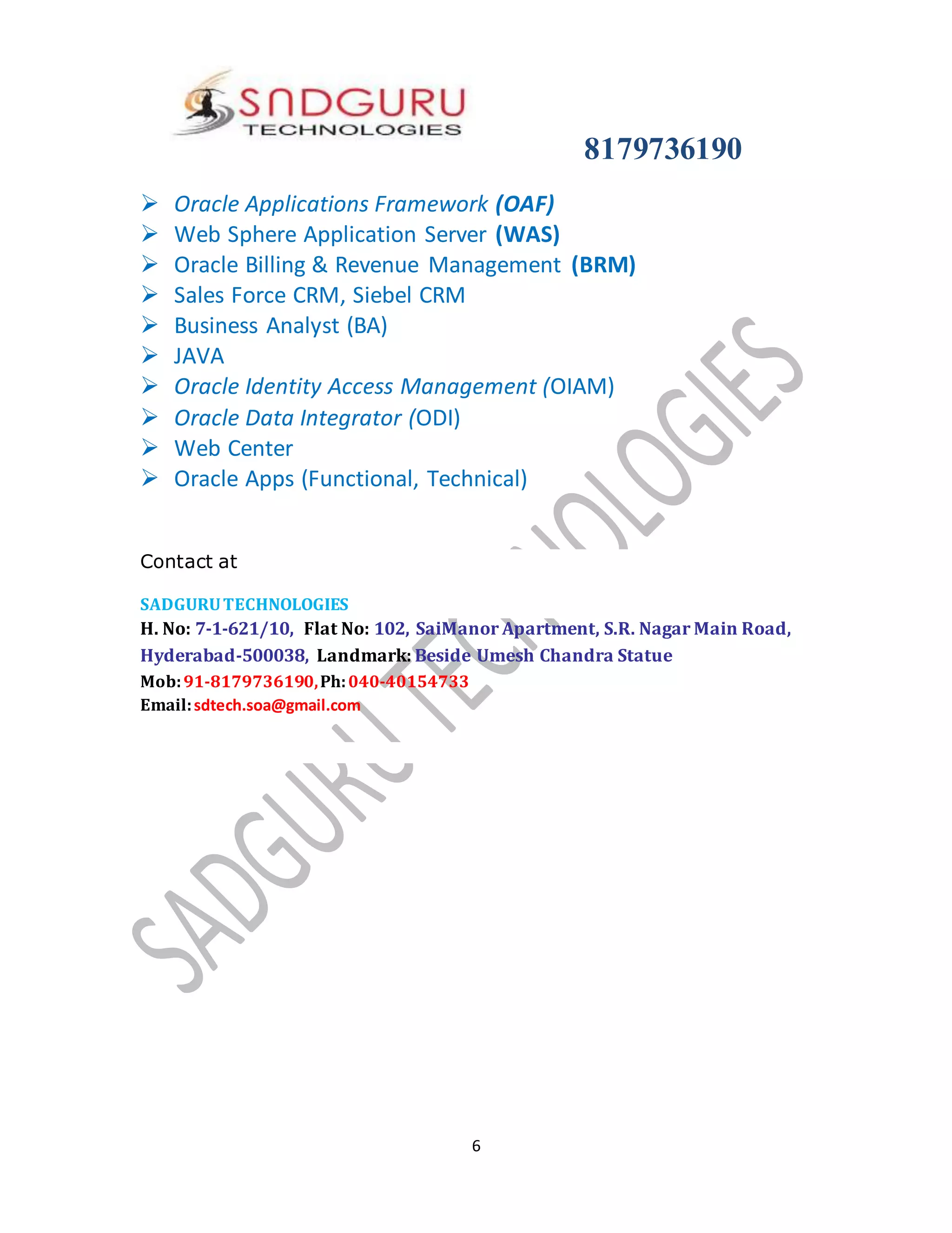 Oracle soa11g syllabus | PDF