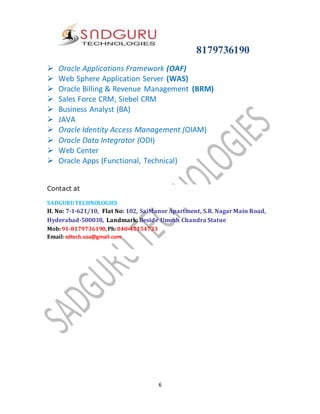 Oracle soa11g syllabus | PDF