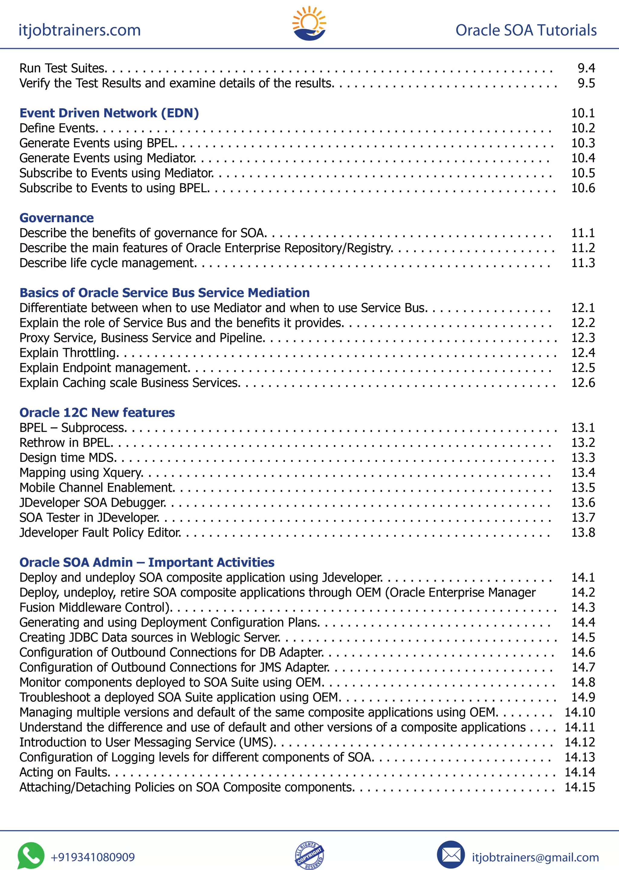 Oracle soa syllabus | PDF