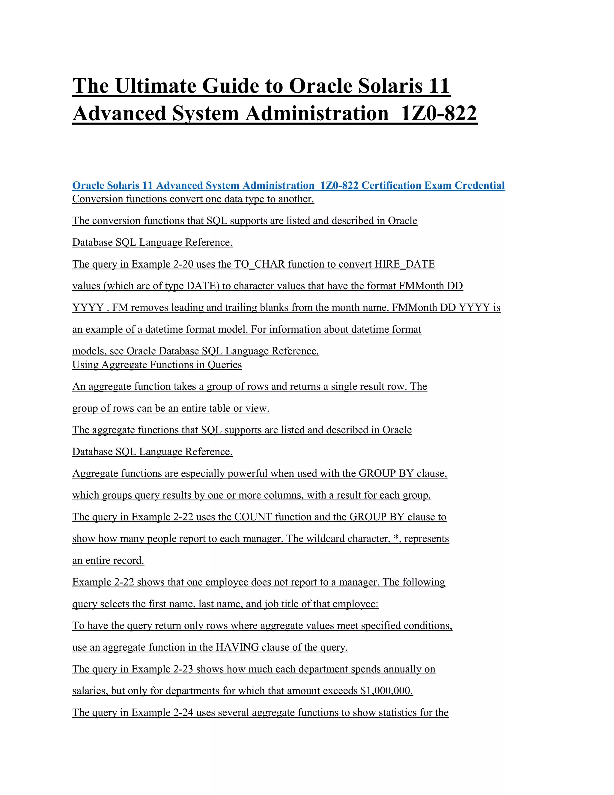 The Ultimate Guide to Oracle solaris 11 advanced system administration 1 z0 822 | PDF