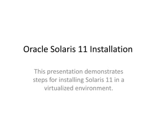 Oracle solaris 11 installation | PDF