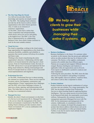 Oracle solution provider | PDF