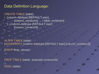 SQL introduction | PPT | Databases | Computer Software and Applications