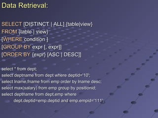 SQL introduction | PPT | Databases | Computer Software and Applications