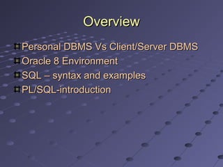 SQL introduction | PPT | Databases | Computer Software and Applications