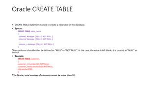Oraclesql | PPTX