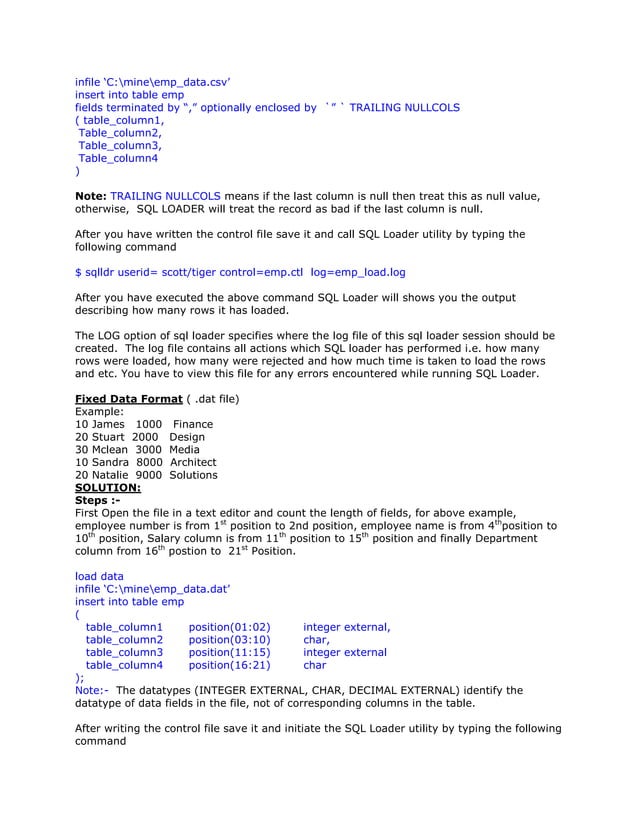 Oracle Sql Loader Utility Pdf
