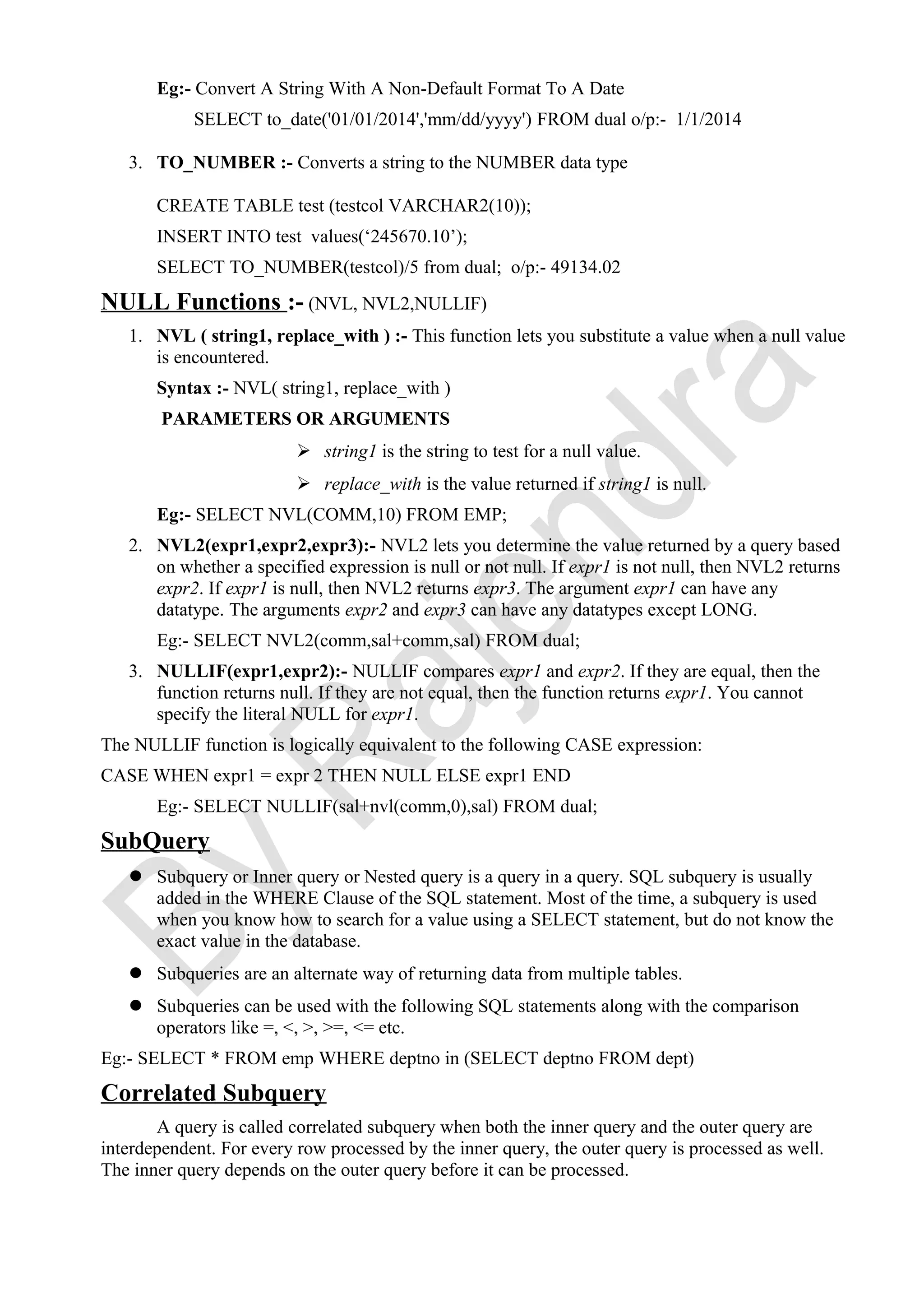 Oracle sql material | DOC