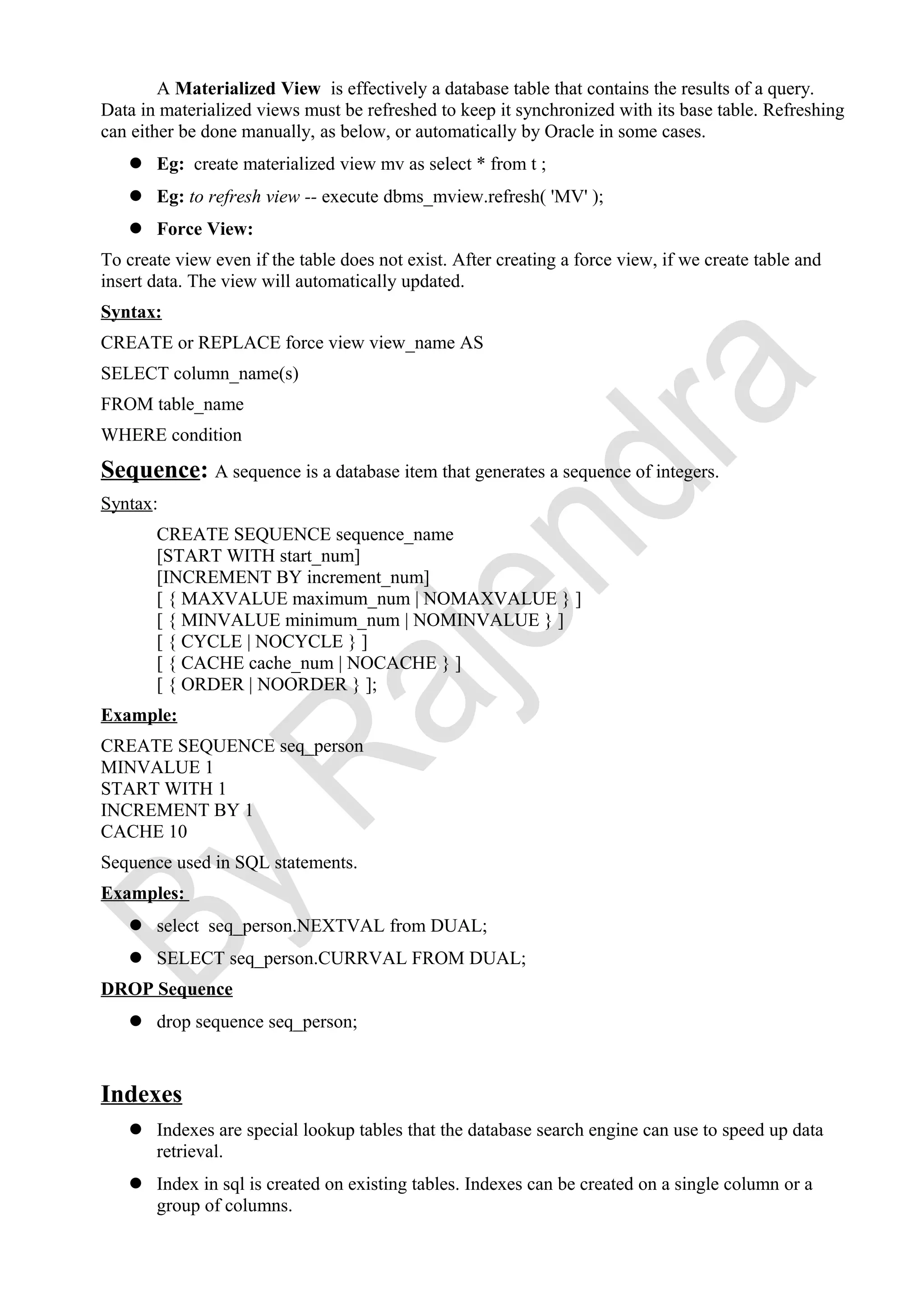 Oracle sql material | DOC