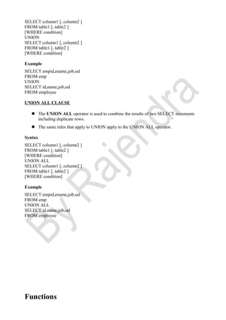 Oracle sql material | DOC