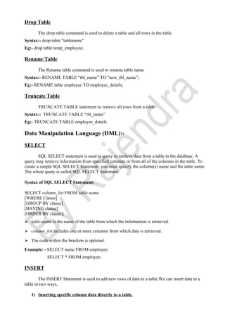 Oracle sql material | DOC