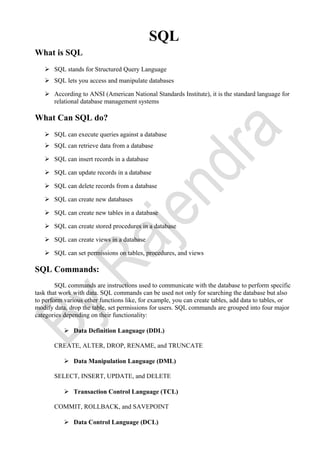 Oracle sql material | PDF