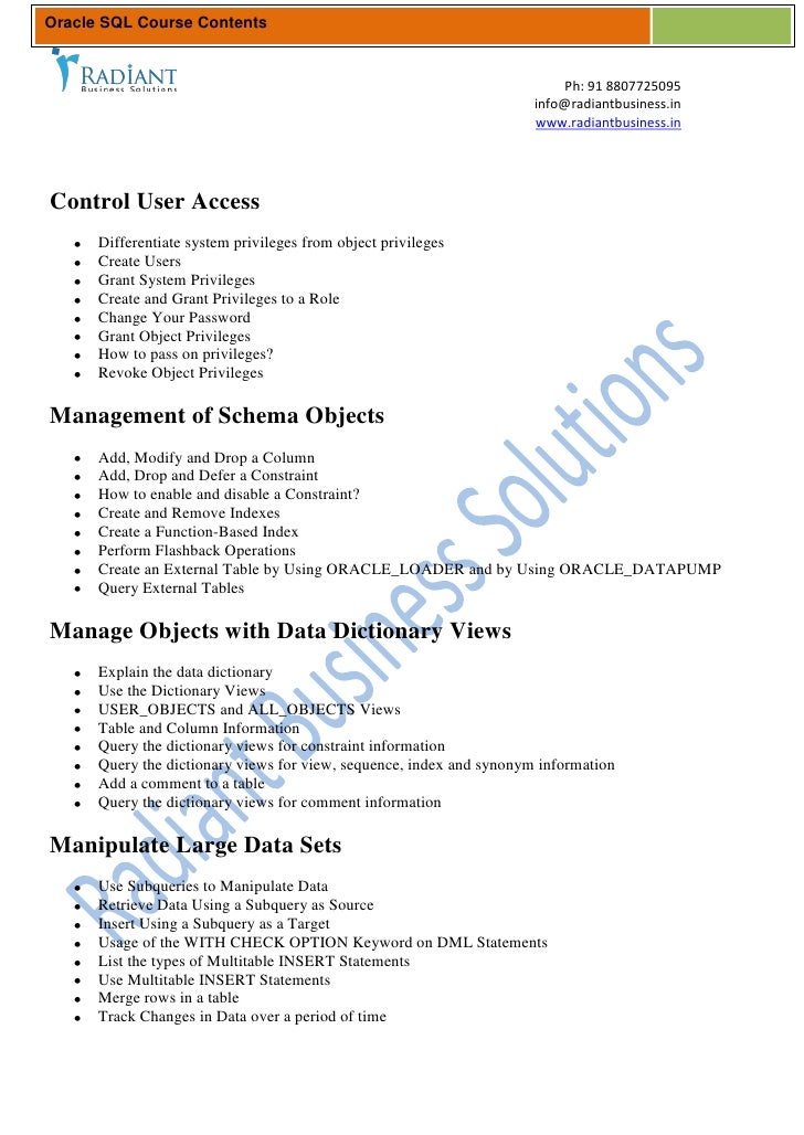 Oracle Sql Training In Chennai Tambaram