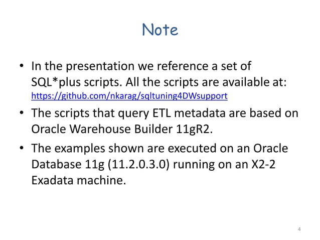 Oracle SQL Tuning for Day-to-Day Data Warehouse Support | PPT
