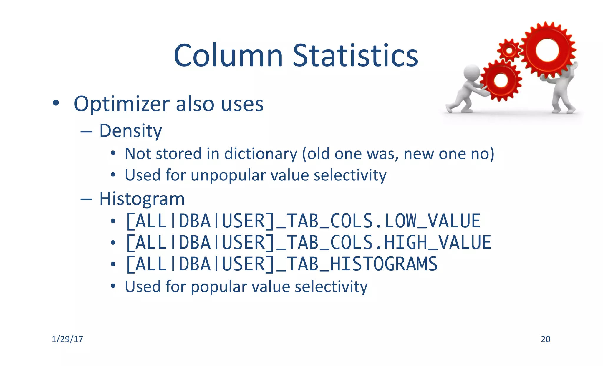 Oracle statistics by example | PPT