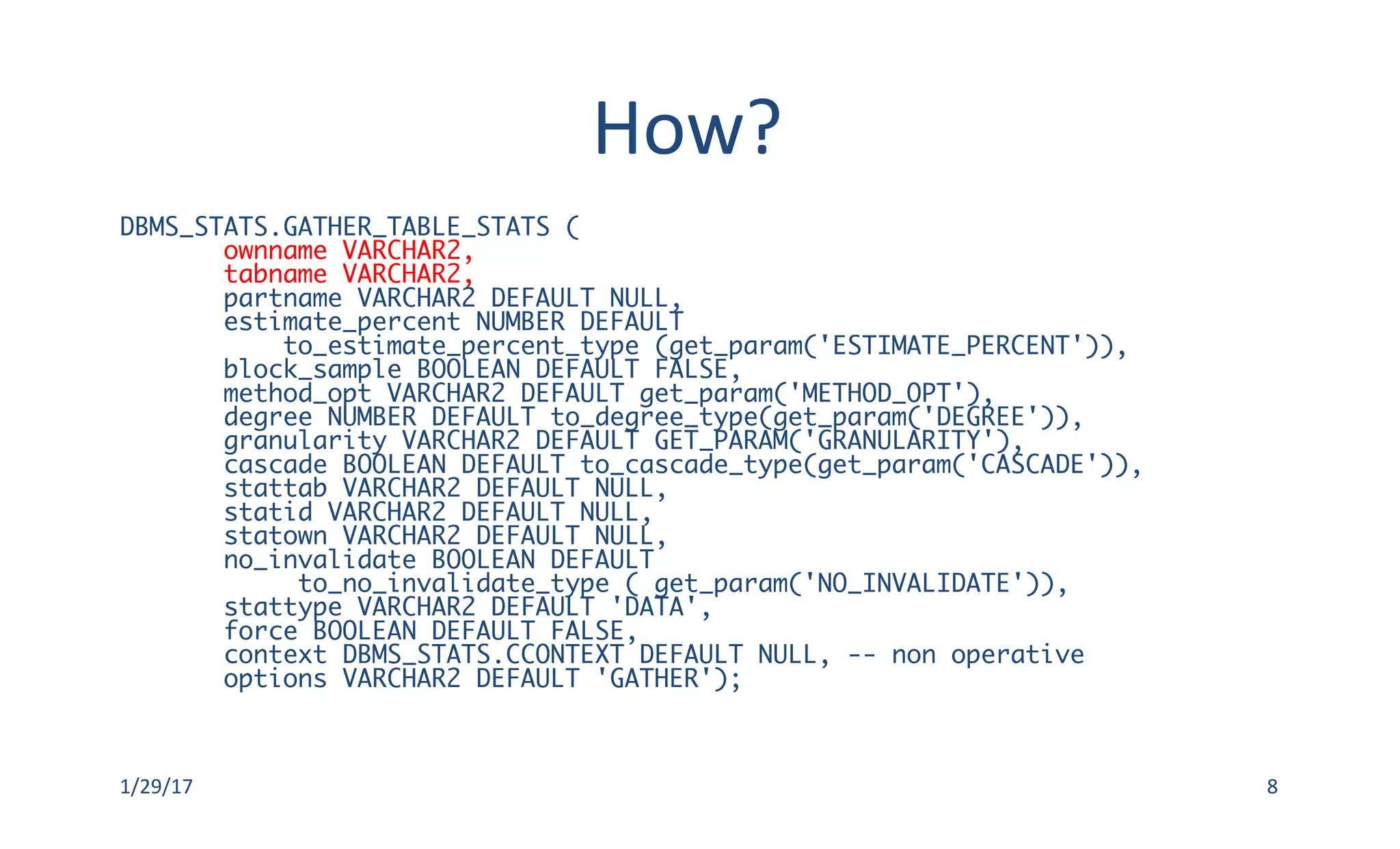Oracle statistics by example | PPT