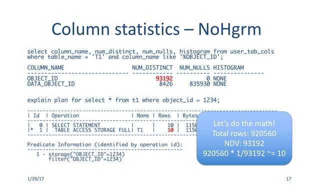 Oracle statistics by example | PPT