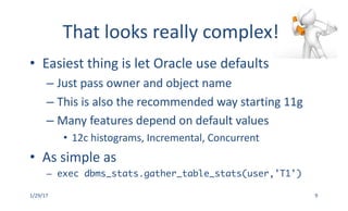 Oracle statistics by example | PPT