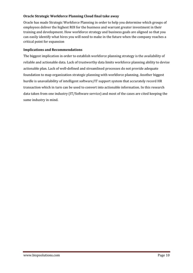 Oracle strategic workforce planning cloud (hcmswp) | PDF