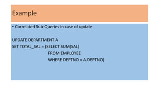 Oracle Sub Queries for interview preparation | PPTX | Databases | Computer Software and Applications