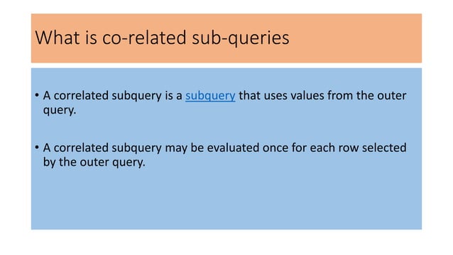 Oracle Sub Queries for interview preparation | PPTX | Databases ...