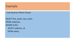 Oracle Sub Queries for interview preparation | PPTX