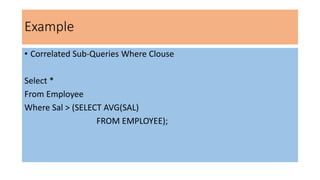 Oracle Sub Queries for interview preparation | PPTX