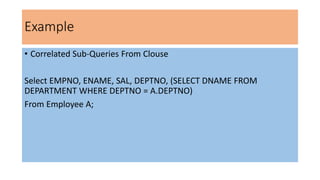 Oracle Sub Queries for interview preparation | PPTX