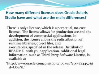 Oracle sun studio | PPTX