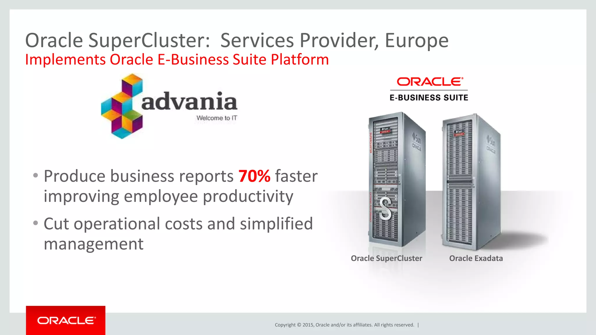 Oracle super cluster for oracle e business suite