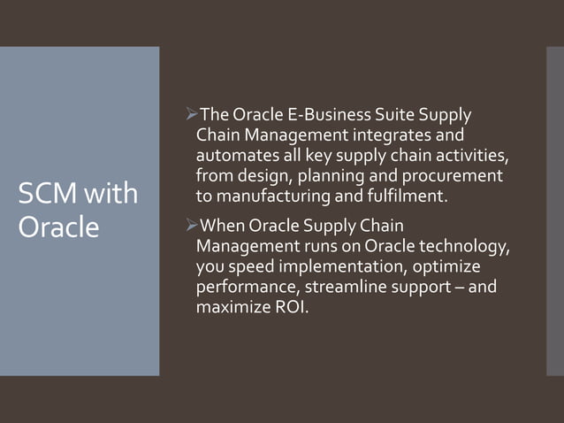 Oracle Supply Chain Management | PPTX