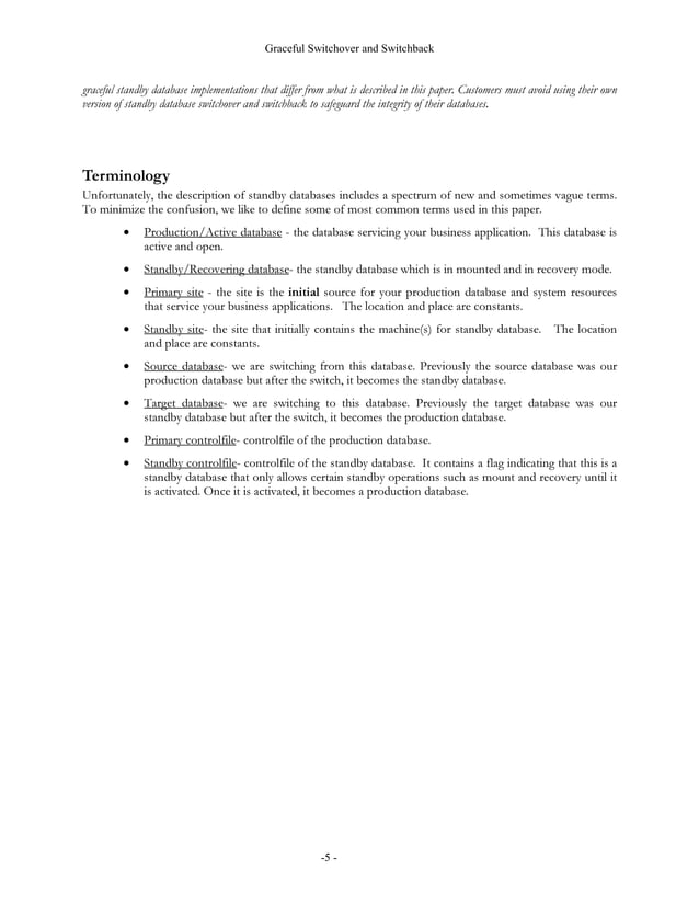 Oracle switch over_back | PDF