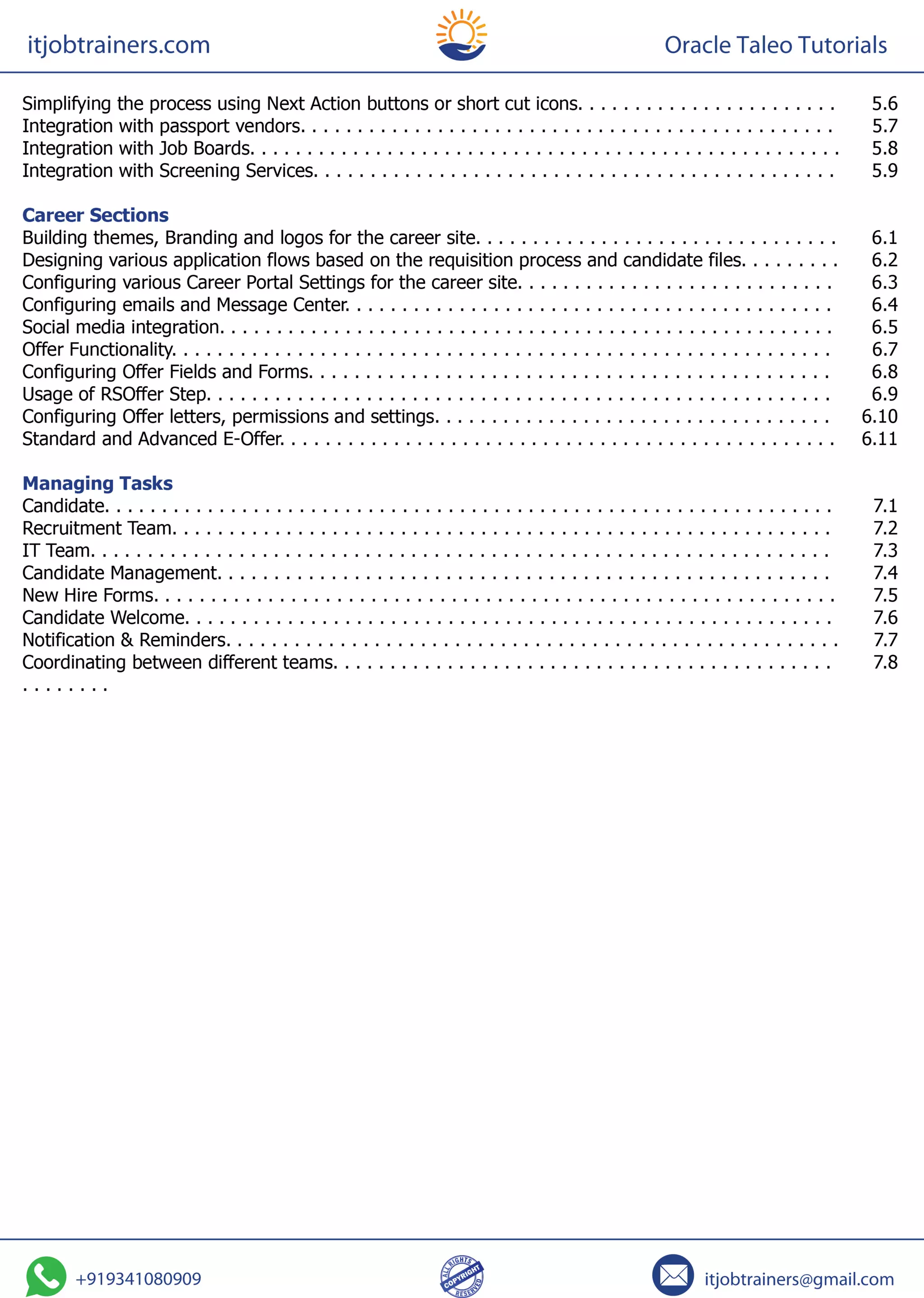 Oracle taleo syllabus | PDF