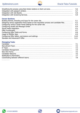 Oracle taleo syllabus | PDF