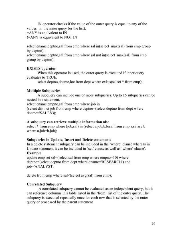 Oracle SQL AND PL/SQL | DOC | Databases | Computer Software and ...