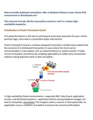 Introduction to Oracle Transaction Guard | PDF