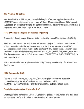 Introduction to Oracle Transaction Guard | PDF