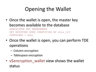 Oracle Transparent Data Encryption (TDE) 12c | PPT
