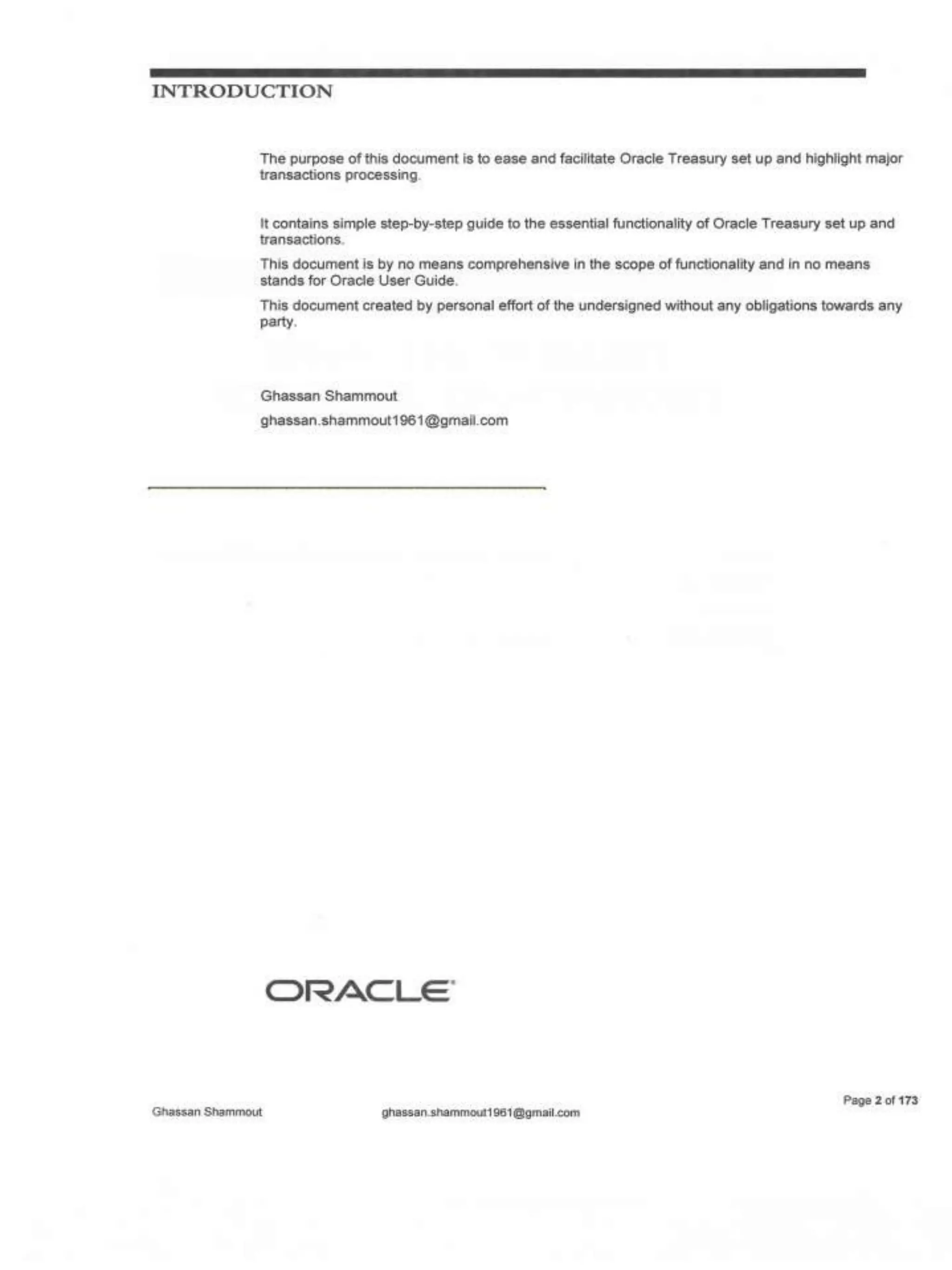 Oracle treasury setup and transactions user guide | PPTX