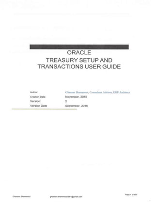 Oracle treasury setup and transactions user guide | PPTX