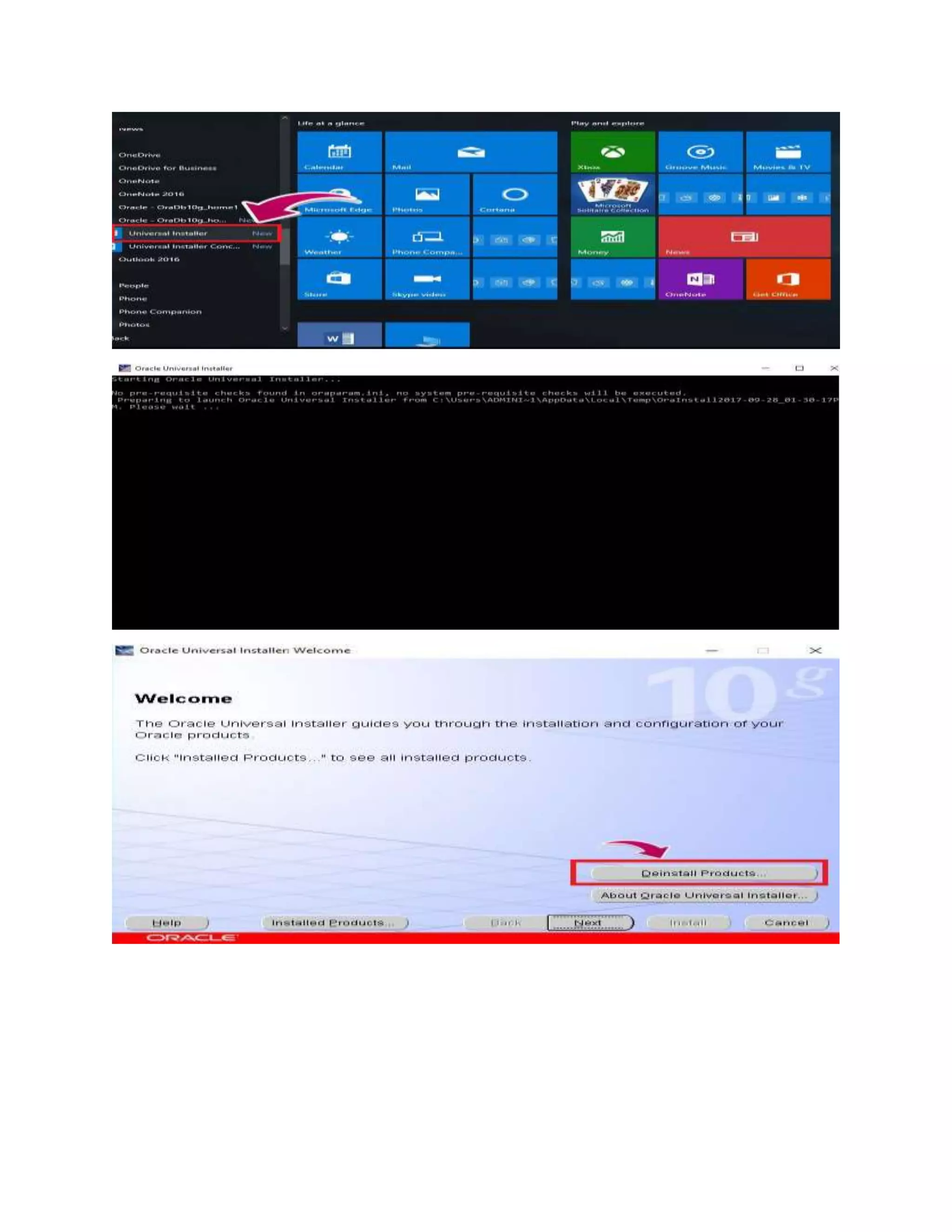 Uninstalling Process Oracle 10g Database Software on Windows 10 | PDF