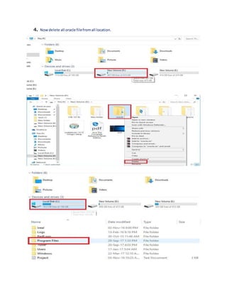 Uninstalling Process Oracle 10g Database Software on Windows 10 | PDF
